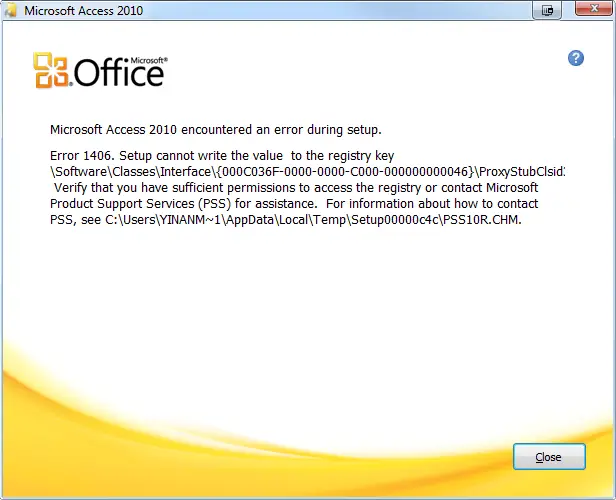 Microsoft Access 2010 encountered error 1406 during setup. - Techyv.com Microsoft Access 2010 encountered error 1406 during setup. - Techyv.com